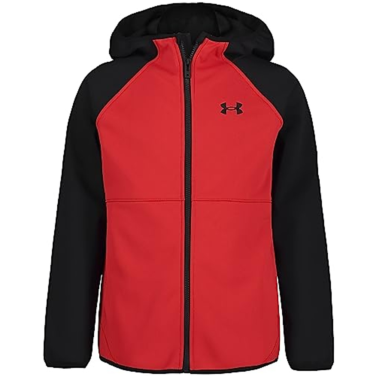 Under Armour Boys' Sim Softshell Jacket, Water-Resistant, Red Raglan