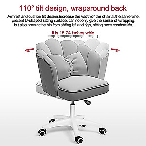 Office Chair Cute Petal Desk Chair, Modern Fabric Home Butterfly Chairs Height Adjustable Chair Makeup Chairs Computer Chairs