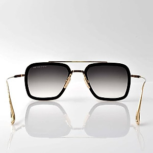 Dita FLIGHT.006 MATTE BLACK K GOLD/DARK GREY SHADED 52/22/144 men Sunglasses