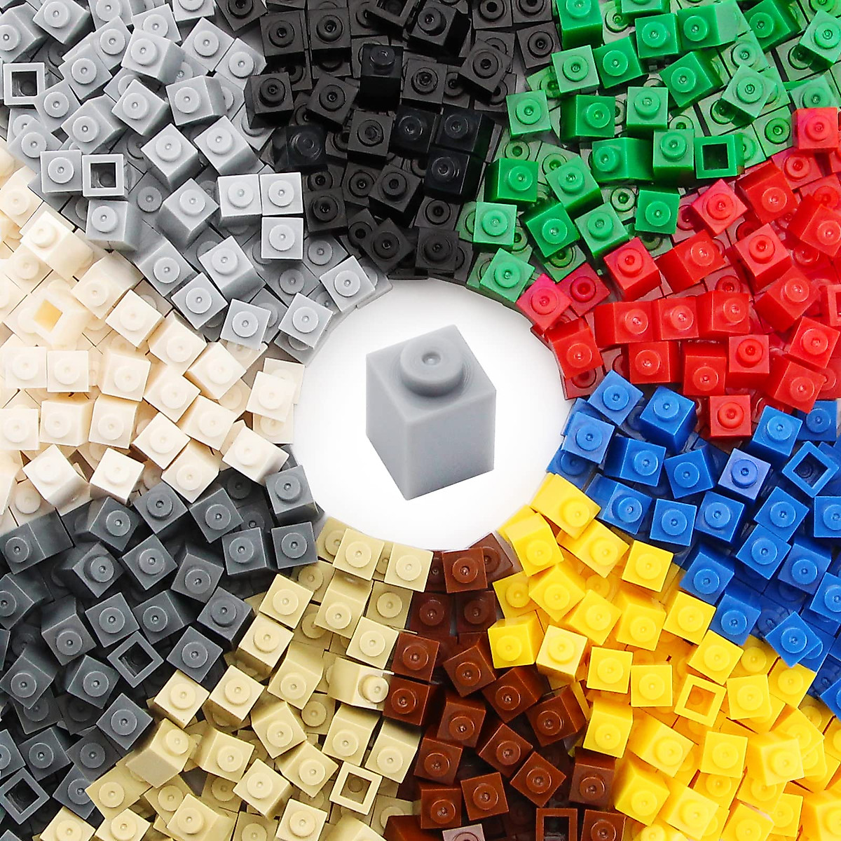 Feleph 1x1 Bricks Set - 600 Multicolored Building Blocks