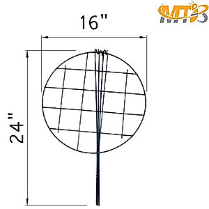 MTB Supply MTB 16 x 24 inch Grow Through Plant Support, Flower Stakes Hoops Heavy Plants Brace Ring，Grow Through Plant Supports Ring Hoop, Plant Brace Flower Support Rings,Pack of 5