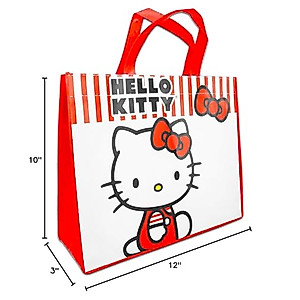 Hello Kitty Tote Bag for Girls, Women Set - Hello Kitty Accessories Bundle with Hello Kitty Reusable Bags Hello Kitty Grocery Bags with Stickers, More | Hello Kitty Tote Bag Set