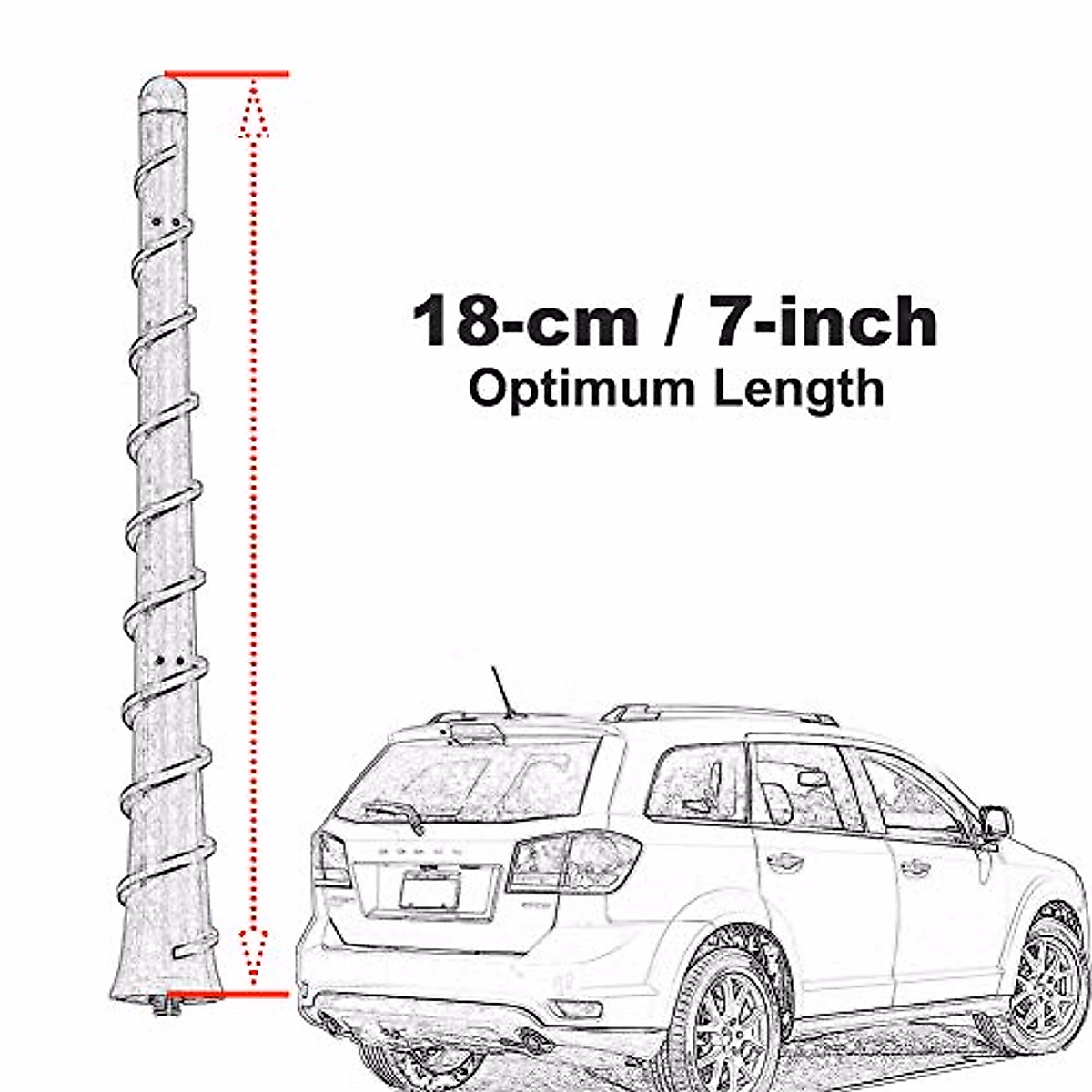 BASIKER Antenna fit for 2011-2025 Jeep Cherokee Grand Chrokee Renegade Compass, Dodge Journey Durango Dart Avenger Nitro, Chrysler 200 Fiat 500 Car Antenna Upgrade OEM 68297936AA 5091100AA