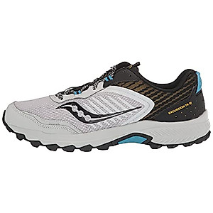 Saucony Men's Excursion TR15 Trail Running Shoe, Fog/Black/Topaz, 9