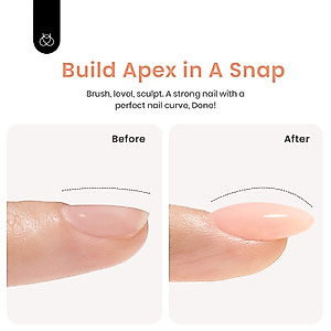 Beetles Builder Gel 6 Colors, 8 in 1 Strengthener Jelly Gel Time to Relax Sheer Peach Clear Builder Nude Pink Skin Tone for All Hard Gel Extension Base Nail Gel False Nail Tips Glue