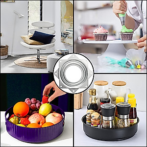 Fasmov 16 Pack 4-Inch Lazy Susan Turntable Bearings, 5/16” Thick Swivel Plate for Serving Trays, Kitchen Cabinet, Craft Project, Makeup Holder, Silver