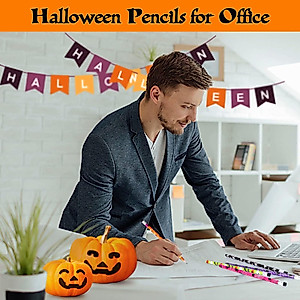 50Pcs Halloween Pencils Colorful Wood Pencils with Erasers Assorted Pattern Pencils for Halloween Party Favors Trick or Treat Halloween Goodies Bags Filler Game Prizes Classroom Rewards for Kids Adult