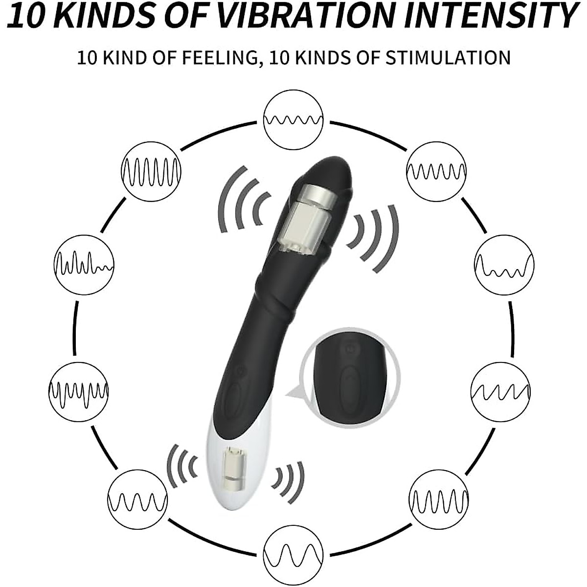 UpdateClassic 2023 Double Head High Frequency Rechargeable Personal Vibrators for Women Vibrating Toys Pleasure Handheld Electric Portable Massager 10 Speeds Vibrations, Black