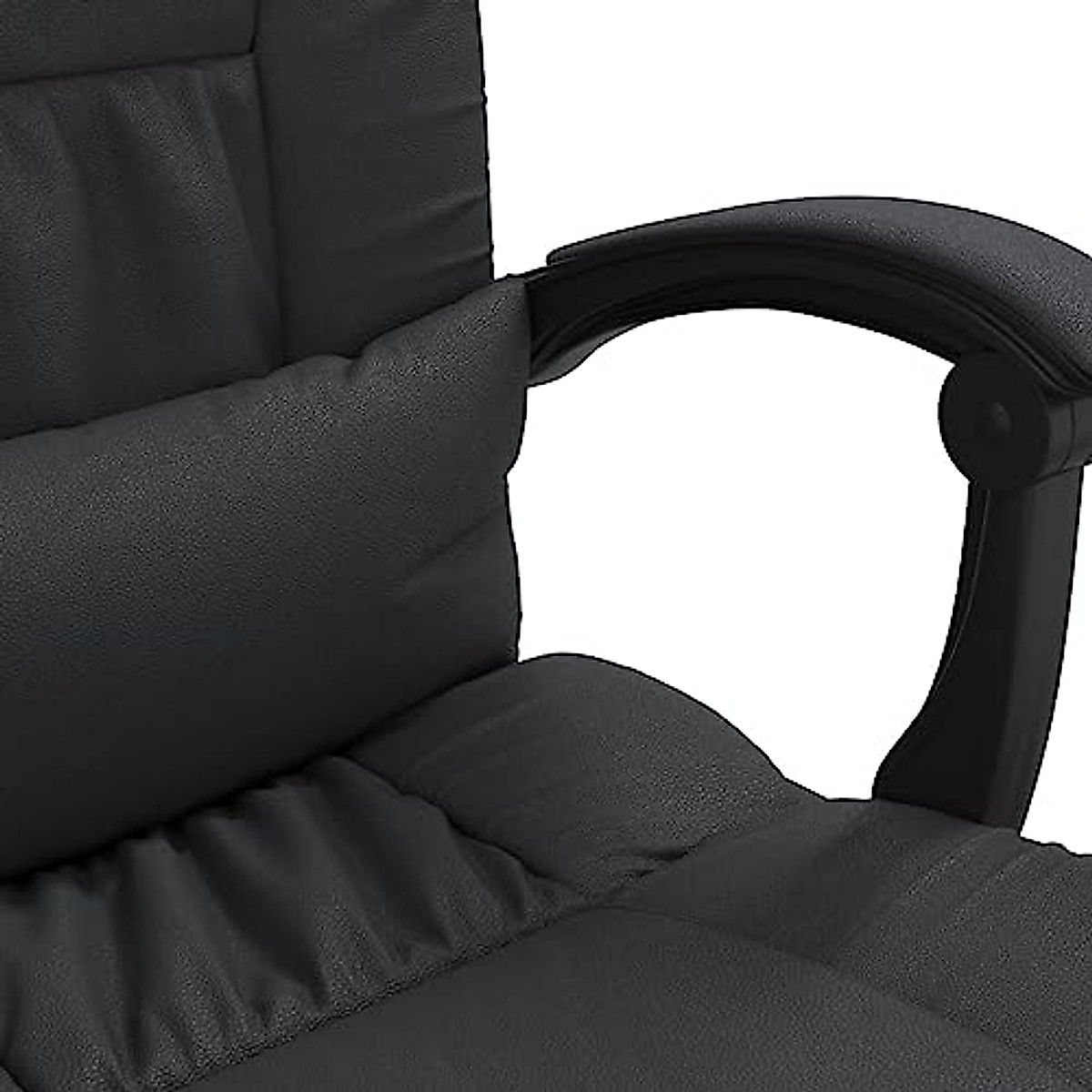 Reclining Office Chair,Rolling Chair,Swivel Chairs,Ergonomic Office Chair,Executive Chair,for Your Living Room,Bedroom,Office,Study,Makeup Vanity, Black Faux Leather
