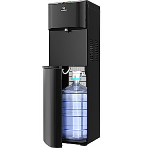 Avalon Electronic Bottom Loading Water Cooler Dispenser - 3 Temperatures, Hot, Cool & Cold, Digital Clock with Temperature Control, Durable Stainless Steel Cabinet, Self Cleaning, Black