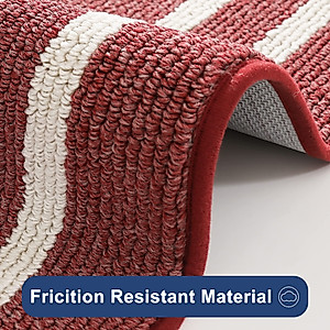 COSY HOMEER Long Kitchen Floor Mats for in Front of Sink Super Absorbent Kitchen Rugs and Mats 24"x79" Non-Skid Kitchen Mat Standing Mat Washable,Polypropylene,Red,Frame