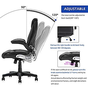 B2C2B Leather Executive Office Chair Computer Desk Chair Ergonomic Adjustable Racing Chair Task Swivel Chair Armrest and Lumbar Support