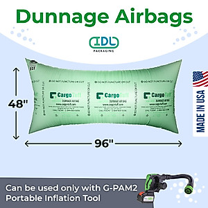 IDL Packaging 48" x 96" Dunnage Airbags, Woven Polypropylene, Level 1 - Fill The Void in Trucks and Intermodal Shipments, Reusable - Load Securement Airbags for Container Stuffing