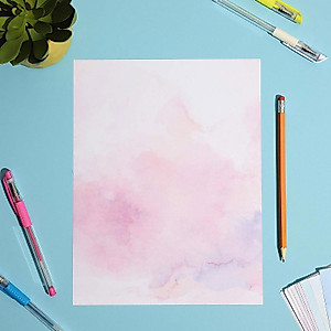 96 Sheets Watercolor Stationery Paper, Double-Sided, Colorful, Printer Friendly for Writing Letters and Invitations (8.5 x 11 Inches)