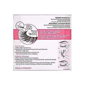 KISS Lash Couture LuXtensions Collection False Eyelashes, Flat Lash Technology, Super Slim Lash Band, Real Lash Extension Fibers, Reusable, Contact Lens Friendly Strip Lashes, Style Royal Silk, 1 Pair
