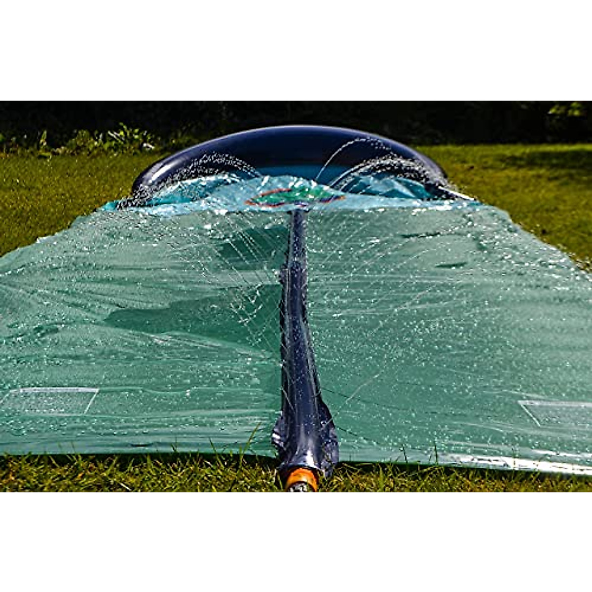 TEAM MAGNUS 18ft XL Slip and Slide - Heavy Duty Inflatable Slide with Central Sprinkler and XL Crash Pad