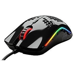 Glorious Model O- (Minus) Compact Wired Gaming Mouse - 58g Superlight Honeycomb Design, RGB, Pixart 3360 Sensor, Ambidextrous, Omron Switches - Glossy Black