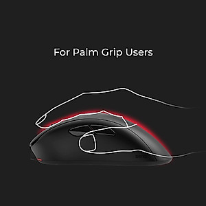 BenQ Zowie EC1-CW Ergonomic Wireless Gaming Mouse | Professional Esports Performance | Lighter Weight | Driverless | Paracord Cable | 24-Step Scroll Wheel | Matte Black | Large Size