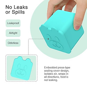 MORLIKE LIVING Dips Containers To Go, Silicone Salad Dressing Container, 4 oz Small Condiment Container with Leakproof Lid - Food Safe Storage for School Lunch Box Picnic Travel (Green- Mint)