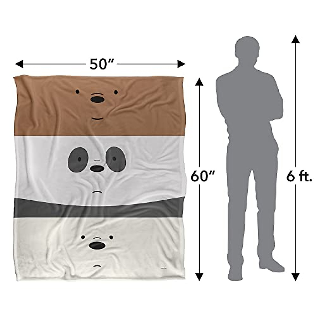 We Bare Bears Stack Officially Licensed Silky Touch Super Soft Throw Blanket 50" x 60"