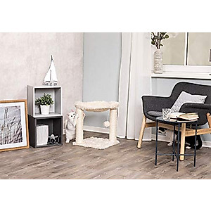 TRIXIE Baza Scratching Post with Hammock | 16" Base, Cream, Small