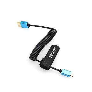 ZBLZGP 8K HDMI to HDMI 2.1 Coiled Cable High Speed Male for PS4 PS5 RTX 3080 eARC HDR Video Cable PC Laptop TV Box (Micro HDMI to HDMI)