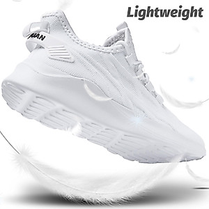 ZMBCYG White Sneakers for Women Running Shoes Sneakers Lightweight Sports Workout Cheer Shoes White Womens Size 7