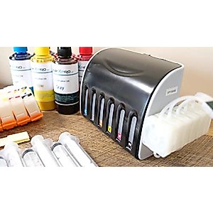 INKXPRO 312XL Empty Ink System CISS Refillable Cartridge Kit with Ink Flow Control Damper for Chipless Firmware Installed EPSON XP-15000 Printer