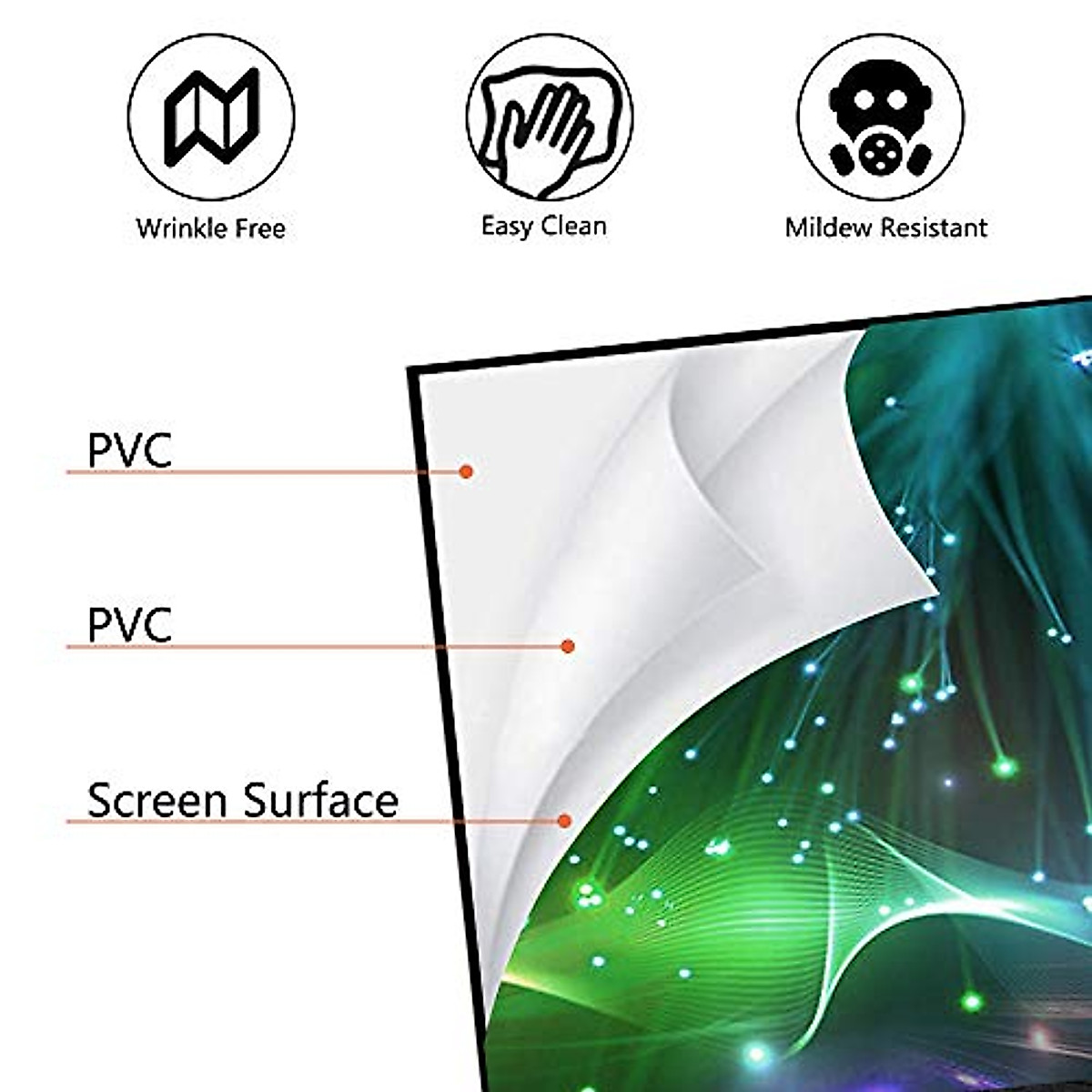 ShowMaven 120in Fixed Frame Projector Screen, Edge Free Borderless Projector Screen, Diagonal 16:9, Active 3D 4K Ultra HD Projector Screen for Home Theater or Office