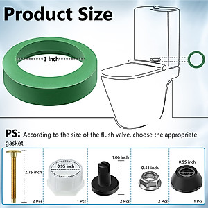 Ceoighe 3'' Toilet Tank Parts Replacement Kit, Compatible with American Standard AS738756-0070A Champion 4 Toilet Tank to Bowl Gasket, Toilet Parts Kit for Most 3inch Flush Valve Opening Tanks
