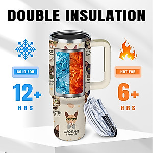 NIAXAUYT Christian Cat Gift, 40 Oz God Says I Am Cat Tumbler With Handle, Christian Gifts for Women/men, Inspirational Religious Birthday Gifts for Cat Lover Bible Verse Cup, Cat Lovers Gifts