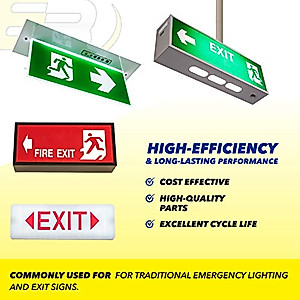 (10-Pack) Emergency Lighting/Exit Lighting/Fire Exit Sign/Fire Exit Light Battery Fits and Replaces LITHONIA LESB1R, CUSTOM-123, BEL-123, ANIC0546 LITHONIA 277ELNF, LITHONIA ELB-4865N, ELB4865N