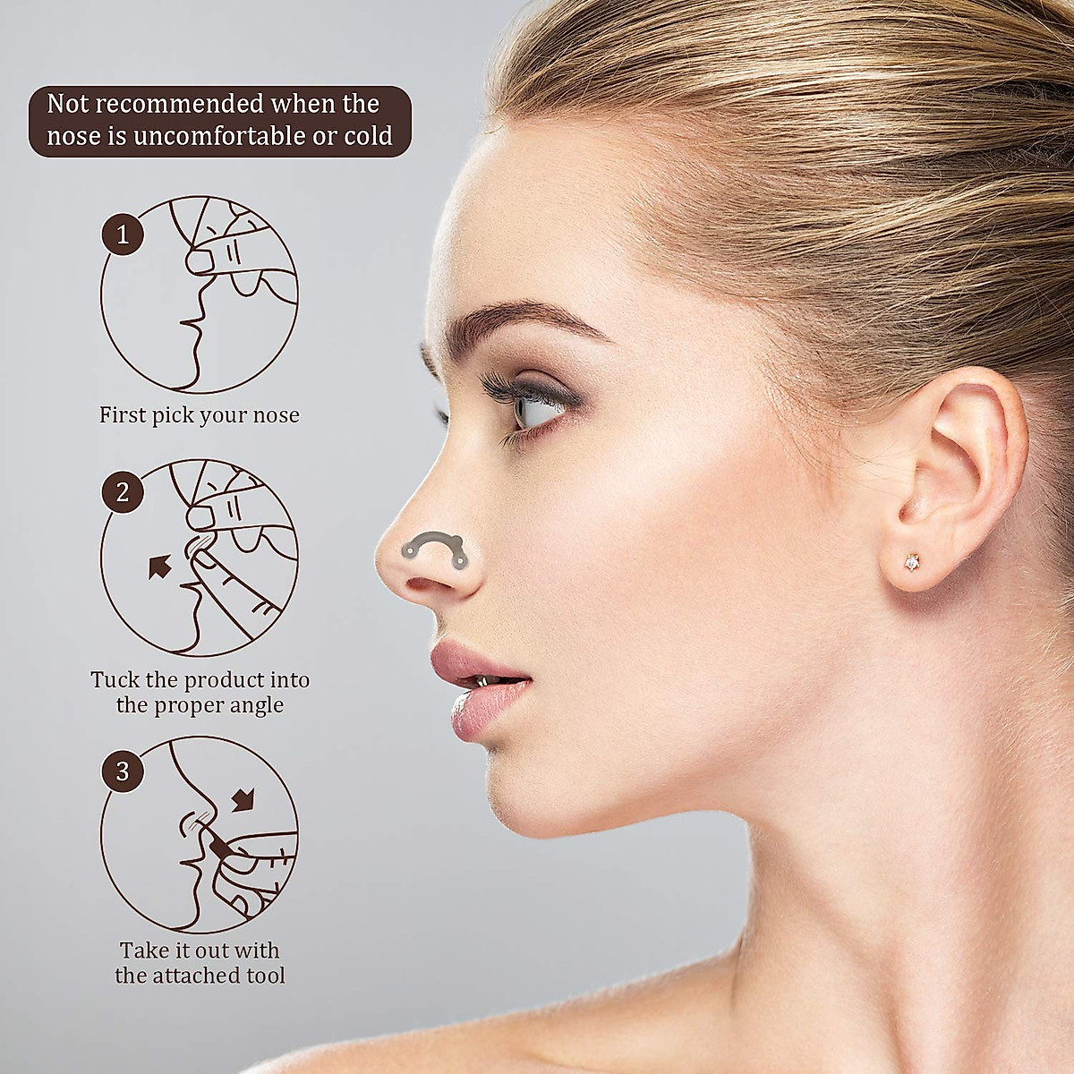5 Pieces Nose up Lifting Clips Silicone Nose Bridge Slimming Clips Beauty Clip Tools for Women
