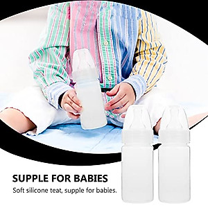 DOITOOL 15 Pcs Newborn Disposable Milk Bottles Babies Supple Milk Bottles Classic Clear Neck Bottles (White)