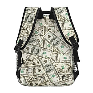 Qurdtt Funny US Dollar Money Backpack Travel Backpack Casual Hiking Daypack for Men Women