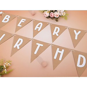 Beary First Birthday Banner - Bear First Birthday Decorations,Neutral Birthday Bear Theme Party Birthday Banner,1st Birthday Boy Decoration,My Beary 1st Birthday Banner