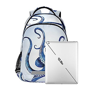 Funky Qiu Watercolor Sea Animal Octopus Backpack Durable Lightweight College School Bookbag Daypack Rucksack for Boys Girl Student
