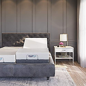 Classic Brands Adjustable Comfort Upholstered Adjustable Bed Base, Twin XL, Black & Cool Gel Chill Memory Foam 14-Inch Mattress with 2 Bonus Pillows |CertiPUR-US Certified |Bed-in-a-Box, Queen