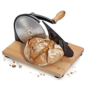 Zassenhaus Manual Bread Slicer, Classic Hand Crank Home Bread Slicer (Black) 11.75 Inch by 8 Inch