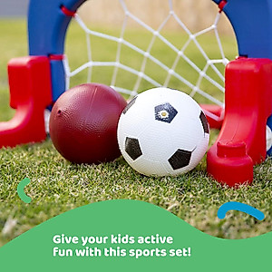 Dazmers 3-in-1 Kids Sports Playset - Basketball Hoop, Soccer Goal, and Ring Toss Game - Ideal Indoor and Outdoor Fun for Energetic Kids - Promotes Physical Activity for Toddlers - 18.5 x 6 x 21.75