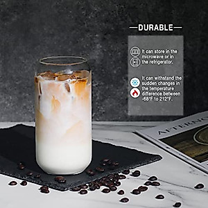 Kxuhivc Glass Cups 8 Pack Drinking Glasses Beer Glass Tumbler for Mojito Soda Smoothies Whiskey Iced Coffee Cocktail Tea Juice