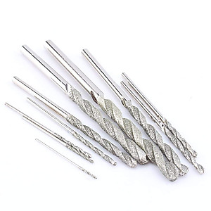 Acogedor 10Pcs Diamond Tipped Drill Bit Set Twist Drill Bits for Glass Tile Stone, 0.8mm / 1.0mm / 1.2mm / 1.5mm / 1.8mm / 2.0mm / 2.5mm / 3.0mm / 3.5mm / 4.0mm
