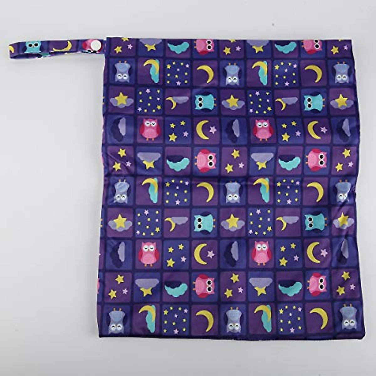 Sigzagor Wet Dry Bag Baby Cloth Diaper Nappy Insert Bag Reusable Washable (Moon Star Owls)