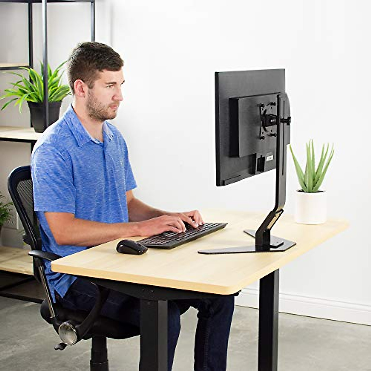 VIVO Light Wood 43 x 24 inch Universal Solid One-Piece Table Top for Standard and Sit to Stand Height Adjustable Home and Office Desk Frames, DESK-TOP43C