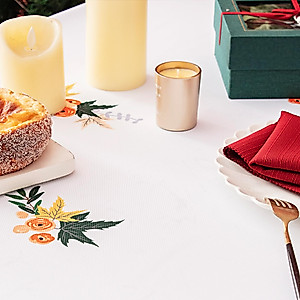 homing Thanksgiving Pumpkins Fall Rectangle Tablecloths - Polyester Fabric Table Cloth for Harvest Decorations, Party and Family Gatherings - 60" x 84"