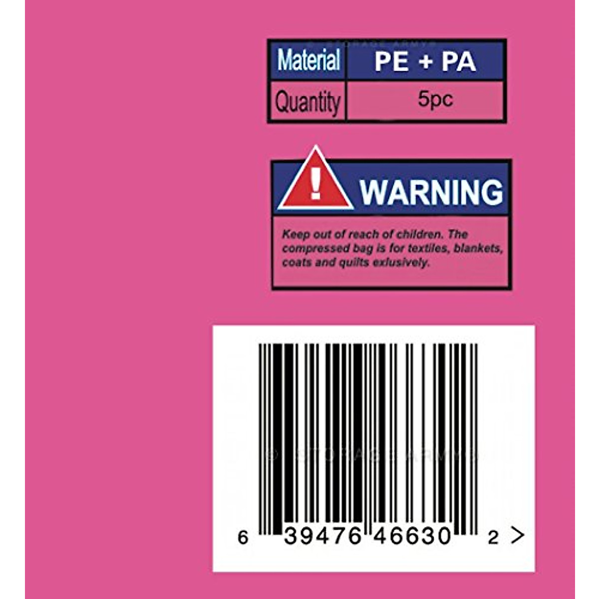 Storage Army [Pack of 5 Mega Jumbo Storage Bags Sealed Compressed Vacuum Bag Save Space Home Organizer & Travel Storage Saver Comforter Bags Protection Against Water | Odor | Mildew | Dust | Insects