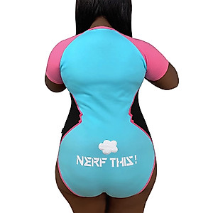 Littleforbig Cotton Romper Onesie Pajamas Bodysuit - Bunnywatch 3XL Blue