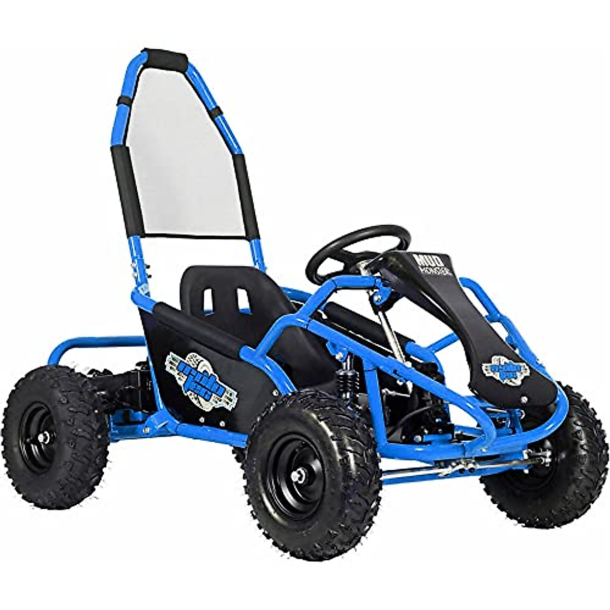 MotoTec Mud Monster Kids Electric 48v 1000w Go Kart Full Suspension Blue