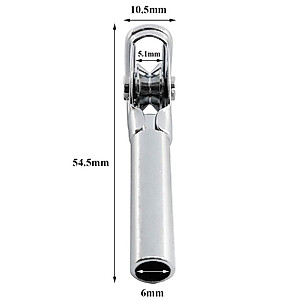 heyous Stainless Steel Roller Rod Tip Guide Roll Line Tip Top Ring Replacement Parts for Sea Boat Fishing Trolling, Silver, Inner Diameter: 6mm