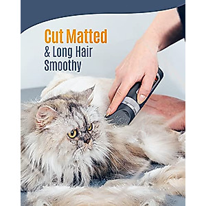 Cat Grooming Clippers for Matted Long Hair,Low Noise Cat Clippers Shaver,4 Speed Cordless Pet Clippers Kit for Cats Dogs and Pets